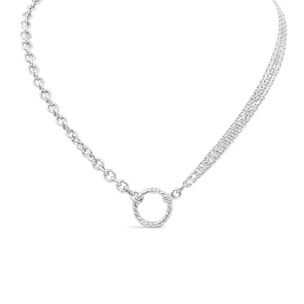LUTIRO Cable & Chain Necklace With Twisted Ring