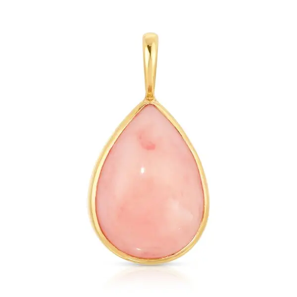 Maya Brenner Designs Pink Opal Teardrop Pendant - Gold