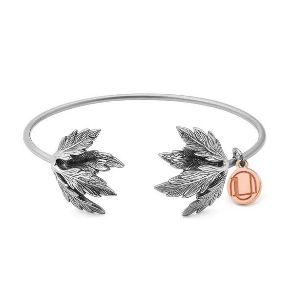 UNALOE Sterling Open Leaf Bangle - Silver