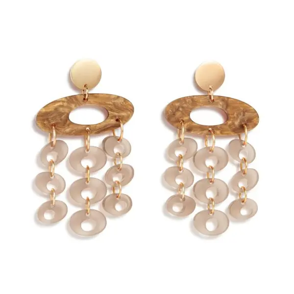 TOOLALLY Hepworth Chandelier Earrings - Brown/gold
