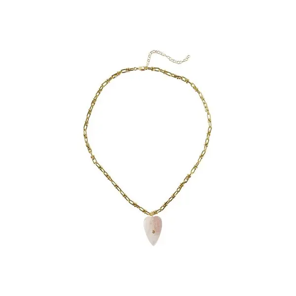 MACRAE & CO. Heart Of Stone Brass Necklace - Pink