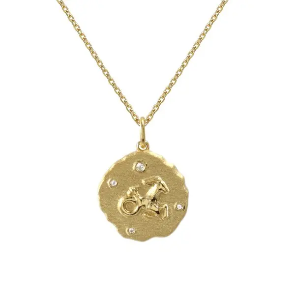 HYE JANE JEWELRY Capricorn Zodiac Pendant Necklace - Gold