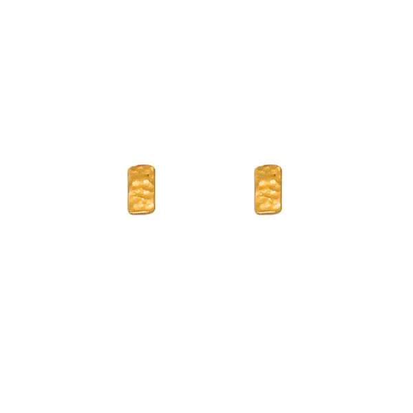 LES REINES 24k Plated Petite Bar Stud Earrings - Gold