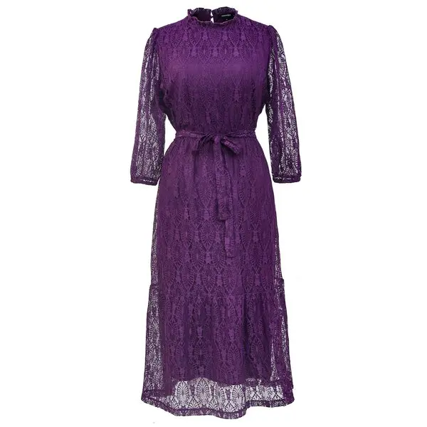 SMART AND JOY Fit-and-flare Lace Midi Dress