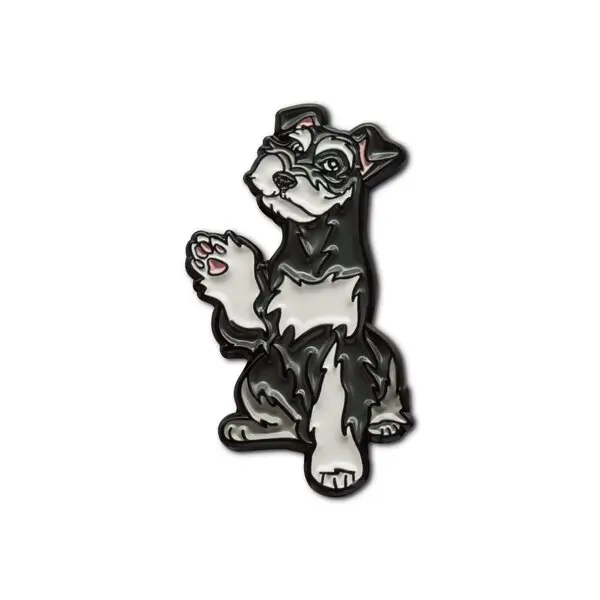 MAKE HEADS TURN Schnauzer Enamel Pin - Black/grey