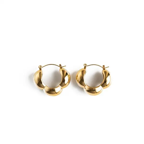 SUPERDIVAJEWELLERY Hoop Bubble Earrings - Gold
