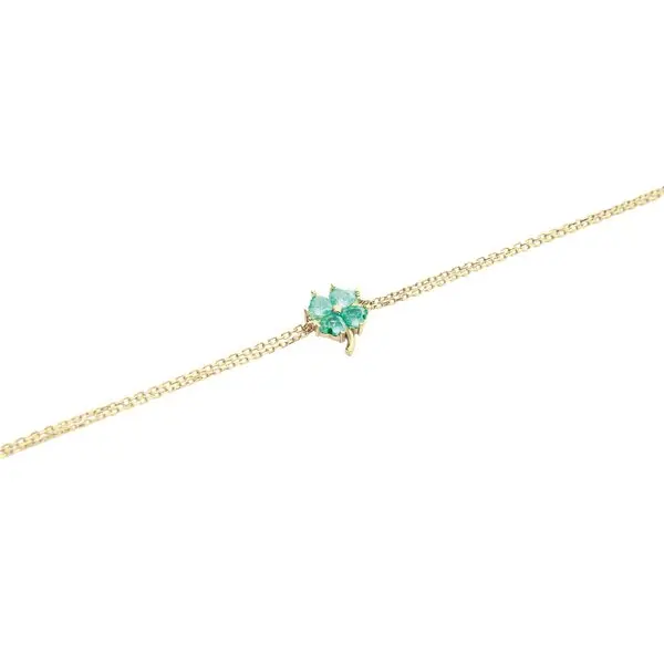 SPERO LONDON Sterling Silver Clover Bracelet - Gold