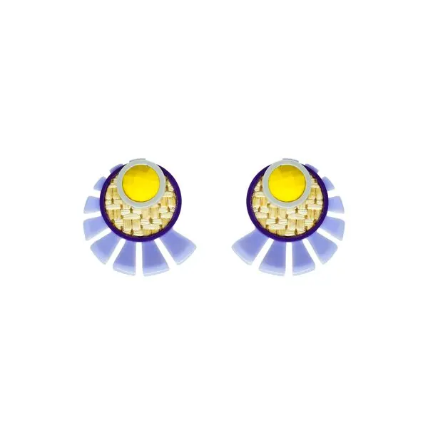 GISSA BICALHO Acrylic Sunshine Earrings - Green