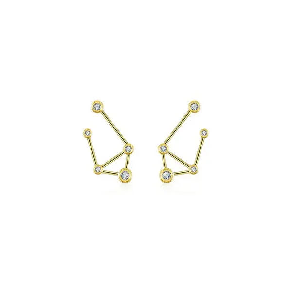 GENEVIEVE COLLECTION Libra Zodiac Diamond Earrings - Gold