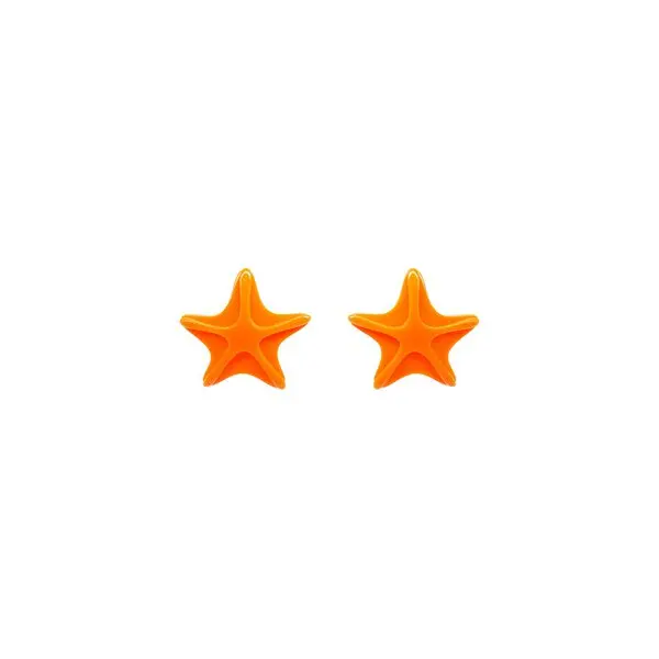 GISSA BICALHO Starfish Acrylic Stud Earrings - Orange