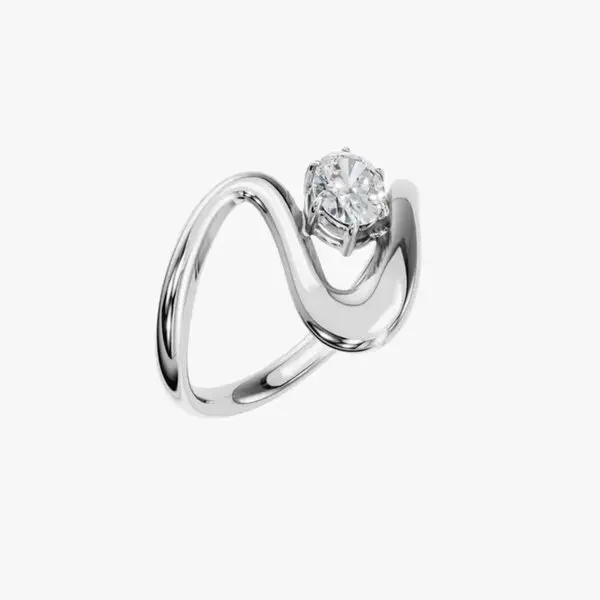 AYA FINE JEWELRY Eighteen Karat Gold Solitaire Engagement Ring - White
