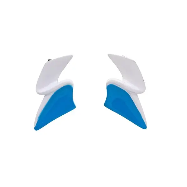 MOKUYOBI Vintage Lightning Bolt Earrings - Blue/white
