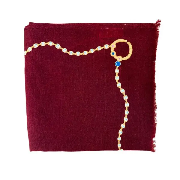 HERITAGEMODA Brown / Red Handmade Burgundy Jewel Tone Pashmina Luxury Scarf - Brown/red