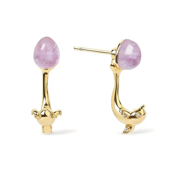 FREQNC ATELIER Dolphin Amethyst Ear Jackets - Purple