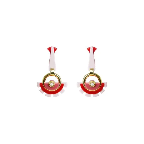 GISSA BICALHO Indai Acrylic Hoop Earrings - Pink