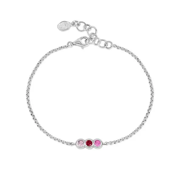DOWER & HALL Tutti Frutti Gemstone Chain Bracelet - Silver