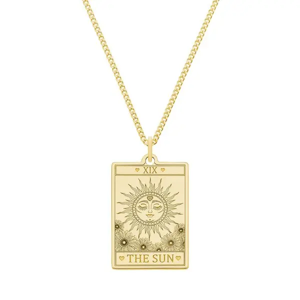 CARTERGORE 9ct 375 Gold 'the Sun' Tarot Card Necklace - Yellow