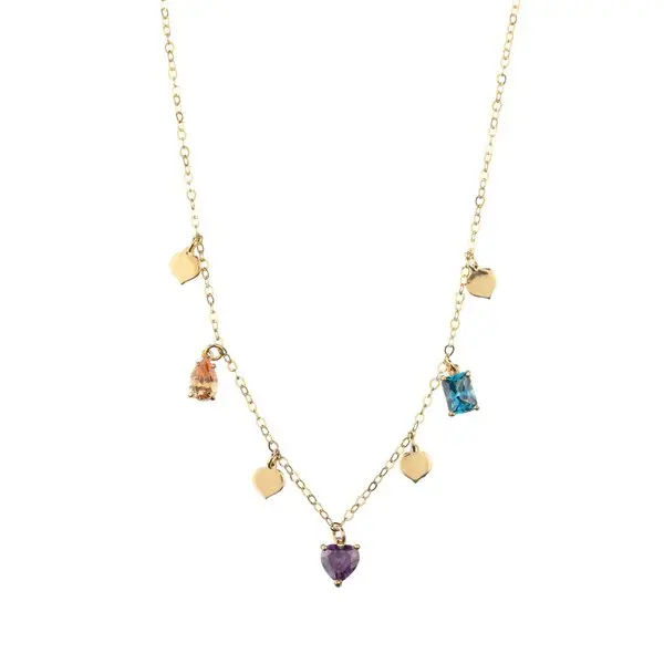 CHIARELLA Multishape Necklace - Orange/gold