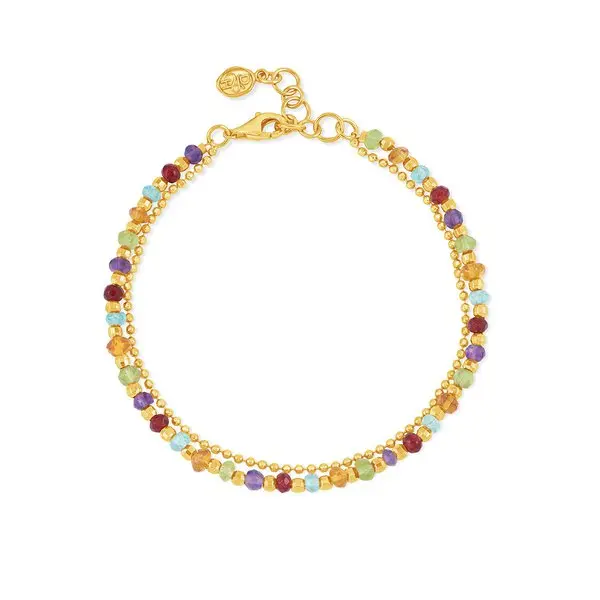 DOWER & HALL Rainbow Gemstone Vermeil Bracelet - Gold