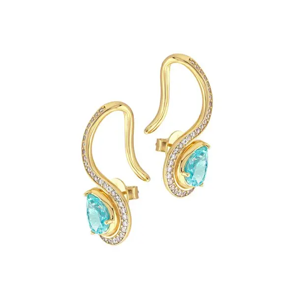Arte Madrid Sierra Pavé Contour Climber Earrings - Blue