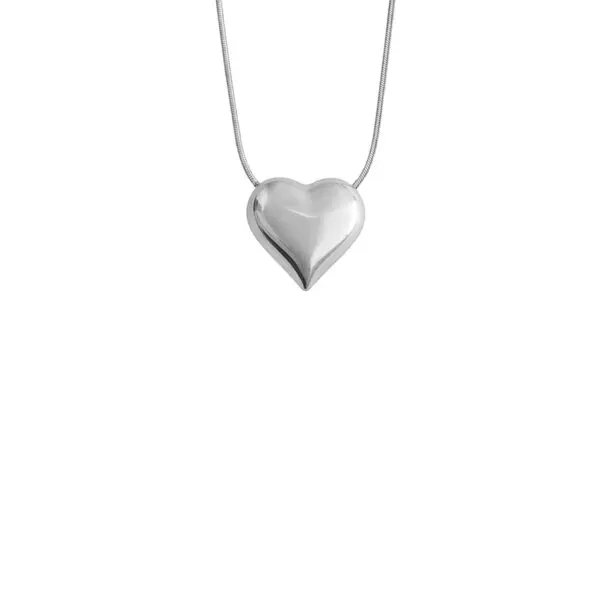 MAISON DE GALA Heart Pendant Necklace - Silver
