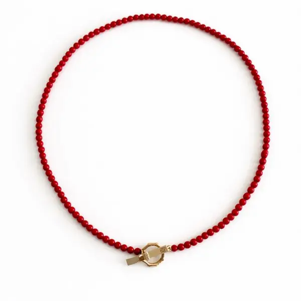ECCE ARTISAN DIAMONDS 14k Gold Pearl And Diamond Necklace - Red