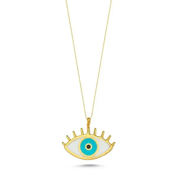 SPERO LONDON Evil Eye Sterling Silver Vermeil Necklace - Gold