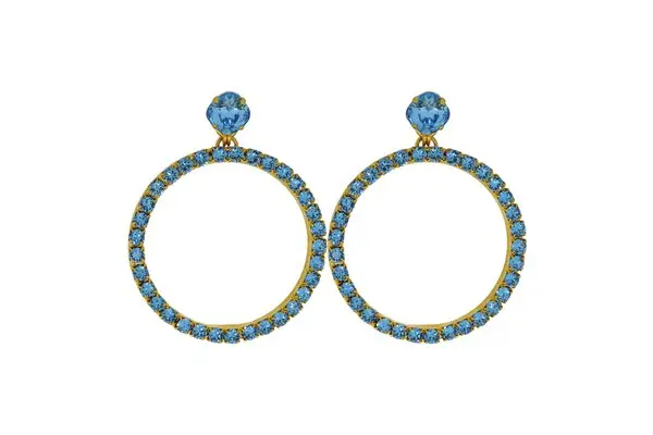 VICKISARGE Medium Hoop Clip On Earrings - Blue
