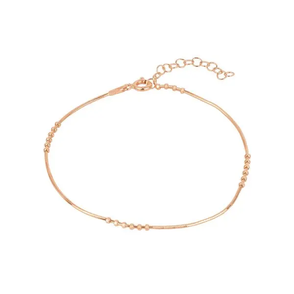 SPERO LONDON Six Beads Sterling Silver Bracelet - Rose Gold