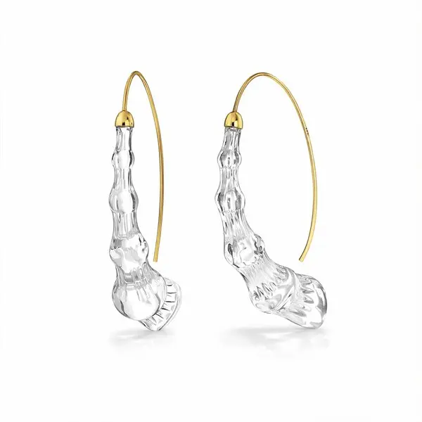 GOLD & HONEY Wishbone Bamboo Drop Earrings - Gold