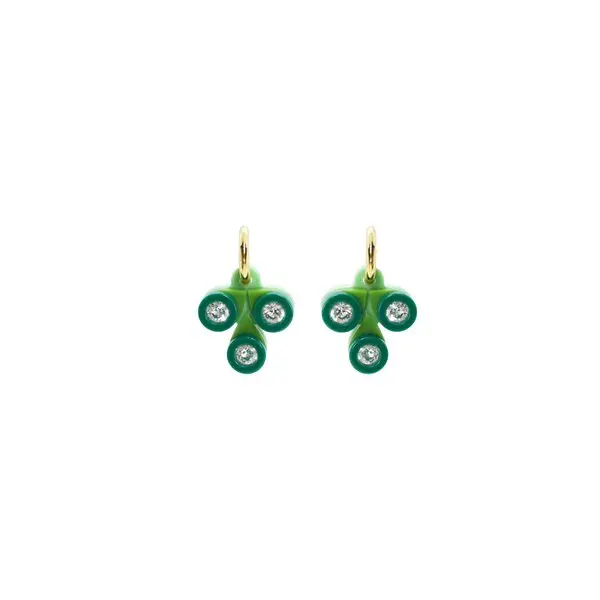 GISSA BICALHO Araci Rhinestone Hoop Earrings - Green