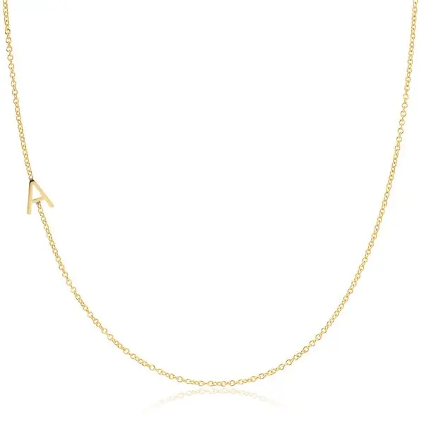 Maya Brenner Designs 14k Asymmetrical Letter Pendant Necklace - Gold