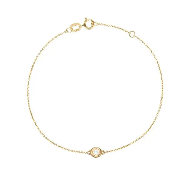 LILY & ROO Solid Floating Diamond Bracelet - Gold