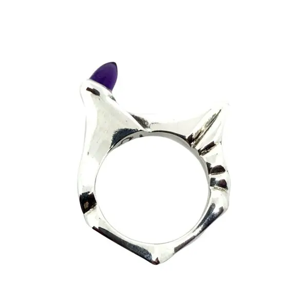 TG-JEWELLERY BY TAMARA GERVASIO Pyramid Sterling Ring With Amethyst - Silver
