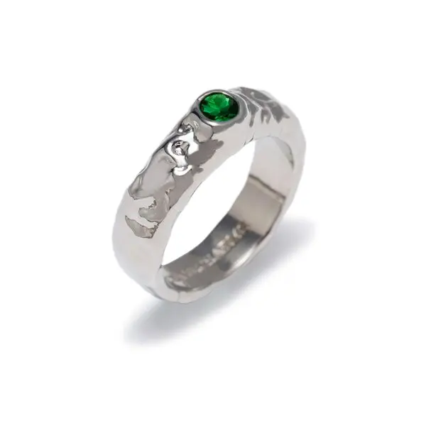 CLASSICHARMS Sylvie Emerald Stackable Ring - Green/silver