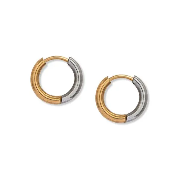 A WEATHERED PENNY Mixed Metal Hoop Earrings