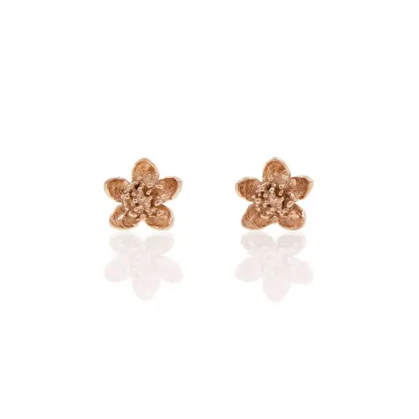 LEE RENEE Cherry Blossom Stud Earrings - Rose Gold