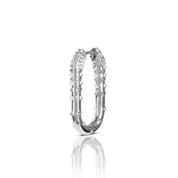 KASUN LONDON Rectangle Hoop Earrings - Silver