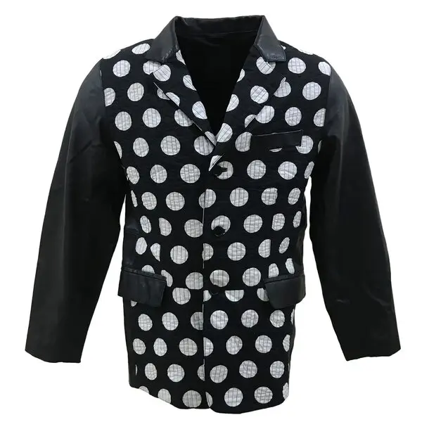 ZASTASTUDIO Polka Dot Leather Sleeve Blazer