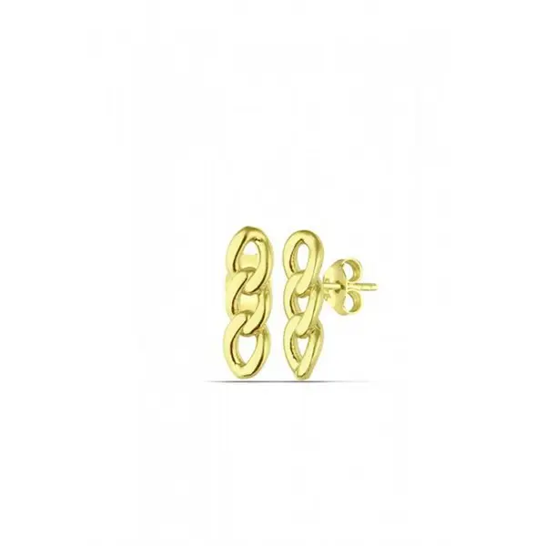 SPERO LONDON Three Chain Stud Earrings - Gold