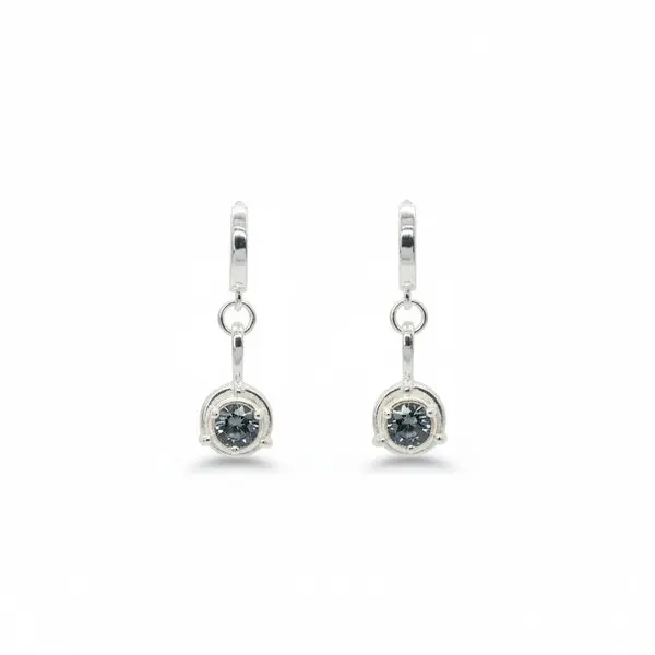 MHART Stardust Moissanite Dangle Earrings - Silver