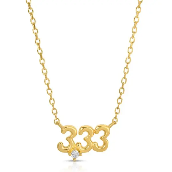 ZEPPLIN THE LABEL Angel Number 333 Necklace - Gold