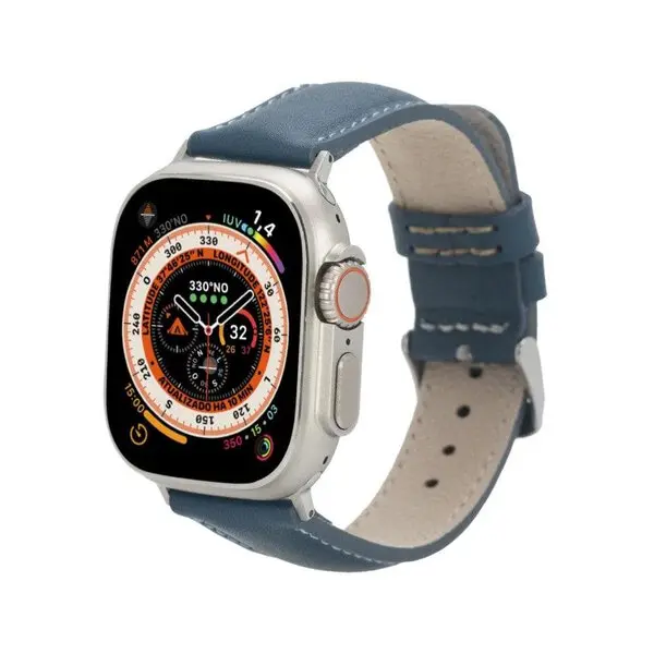 LEATHERE Classic Leather Apple Watch Strap - Blue