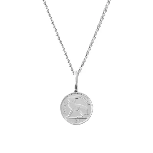 KATIE MULLALLY Irish Threepence Coin Sterling Necklace - Silver