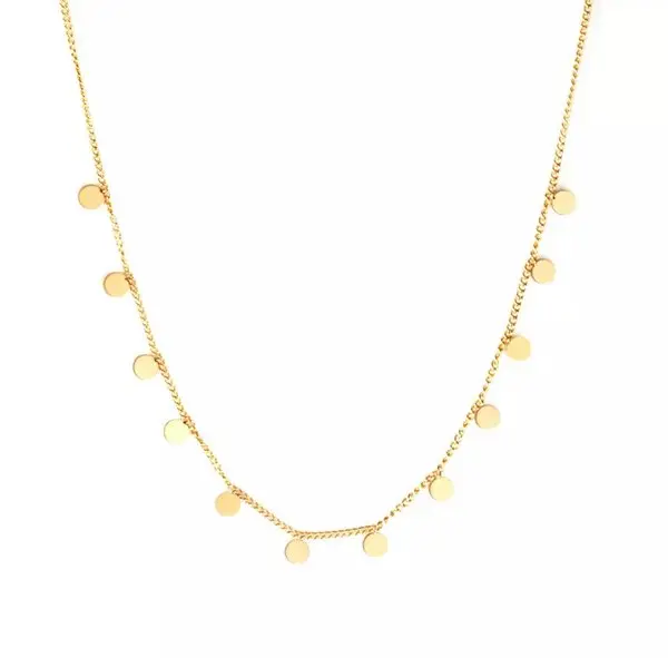 NAZZAR Disc Dangle Chain Necklace - Gold