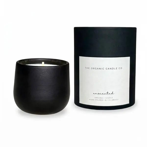 THE ORGANIC CANDLE CO. Organic Unscented Candle In Food-safe Ceramic - Black