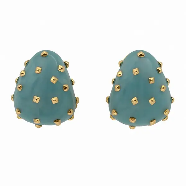 MICHAEL NASH JEWELRY Maristella Studded Resin Hoop Earrings - Blue