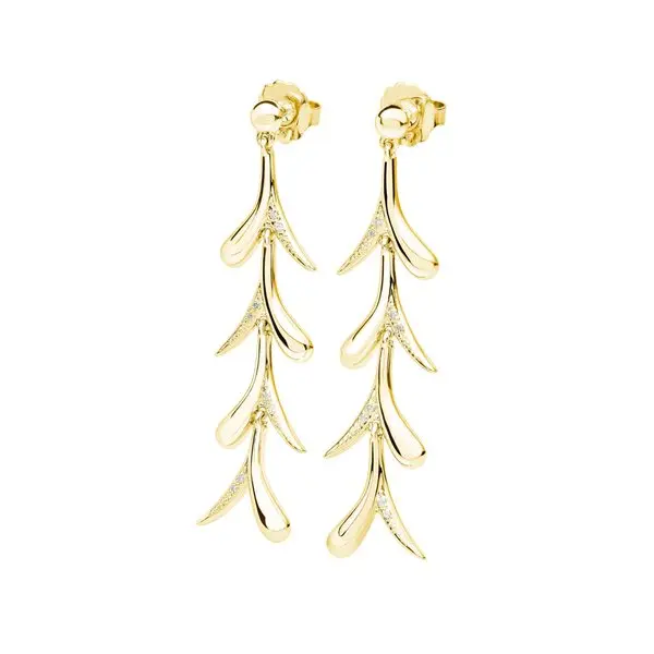 LUCY QUARTERMAINE Sycamore Vermeil Drop Earrings - Gold