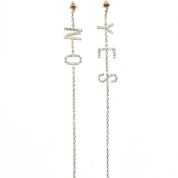ADDICTED2 Milano Yes & No Rhinestone Plated Earrings - Gold