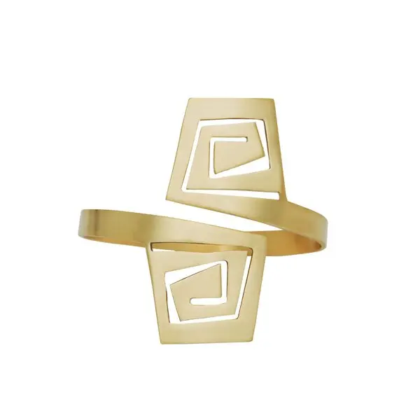 ZEWORKS Hypnosis Brass Cuff Bracelet - Gold